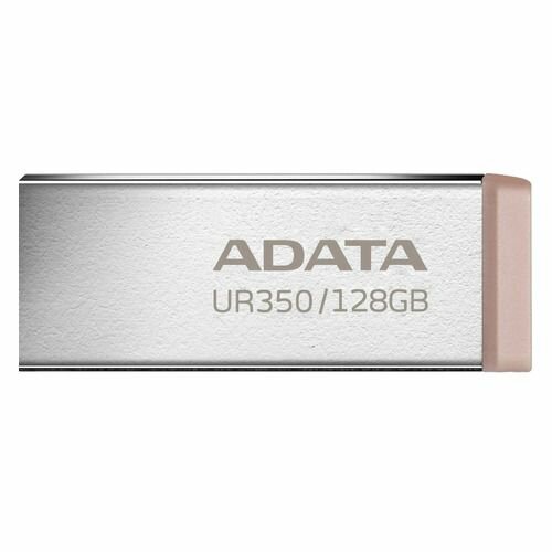 Флешка USB A-Data UR350 128ГБ, USB3.2, серебристый и коричневый [ur350-128g-rsr/bg]