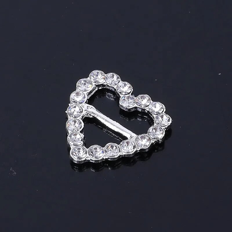 Геометрические пряжки из горного хрусталя и сплава, 100 шт. Heart