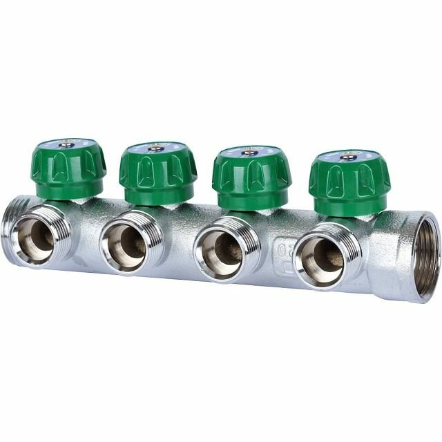 Коллектор Stout SMB-6850-013404 1" х 4 х 3/4" хромированный, евроконус 4 выход