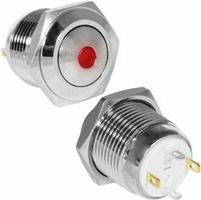GQ16B-10D/J/R/N off-(on), кнопка антивандальная, рабочая температура -25+55 C, никелированная латунь