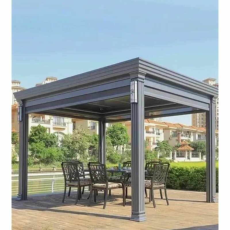 Пергола тяжелая двойной алюминий с электрическим управлением 3 на 3 и 3 на 4 метра