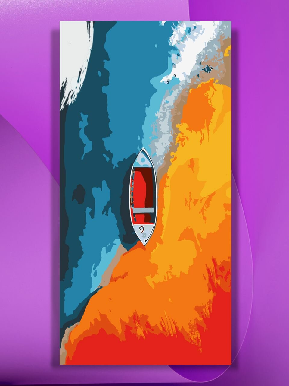 Картина по номерам на холсте Морской пейзаж - Вид сверху, 30 х 60 см