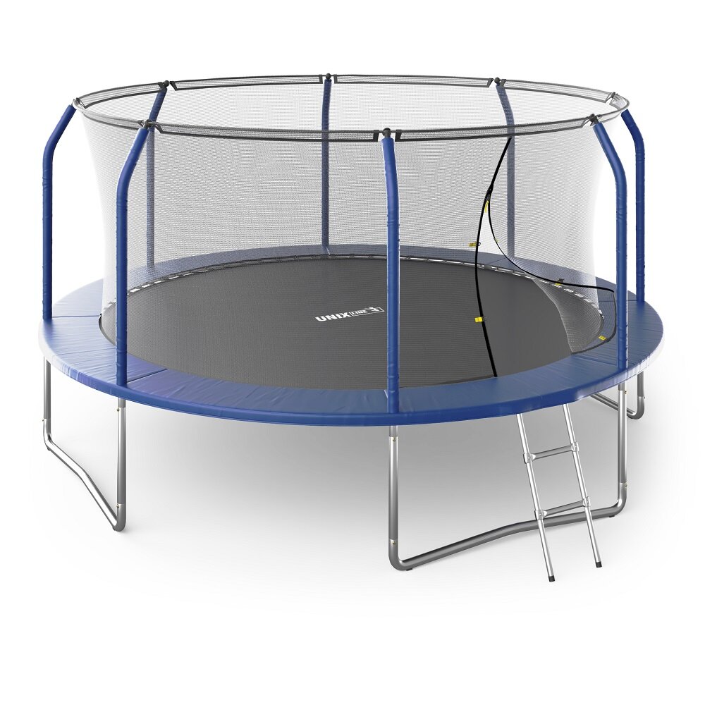 Батут UNIX Line SUPREME BASIC с защитной сеткой, 427 см, синий