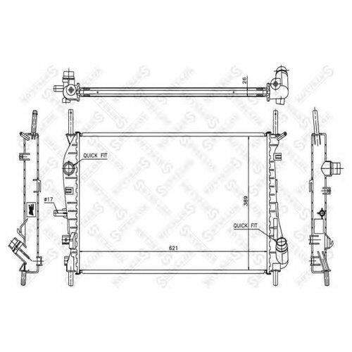 Основной радиатор (двигателя) Stellox 1025779SX для Ford Mondeo III