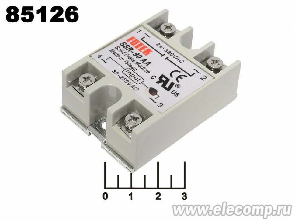 Оптореле 80-250VAC 90A/24-480VAC SSR-90AA