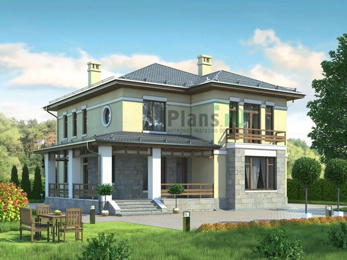 Проект дома Plans-38-69 (202 кв. м, поризованный кирпич)