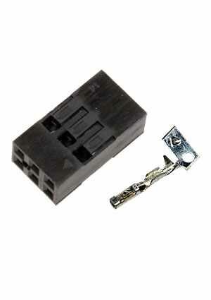 BLD-6, гнездо на кабель шаг 2.54мм 2x3 с контактами (130A-D06) (100 шт.)
