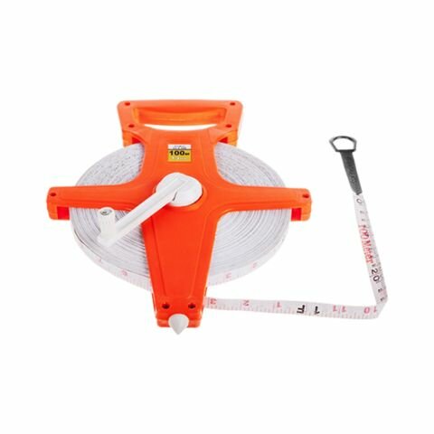 Мерная лента фибергласовая геодезическая, открытый пластик. корпус, лента из ПВХ, 100мх13мм (шт)