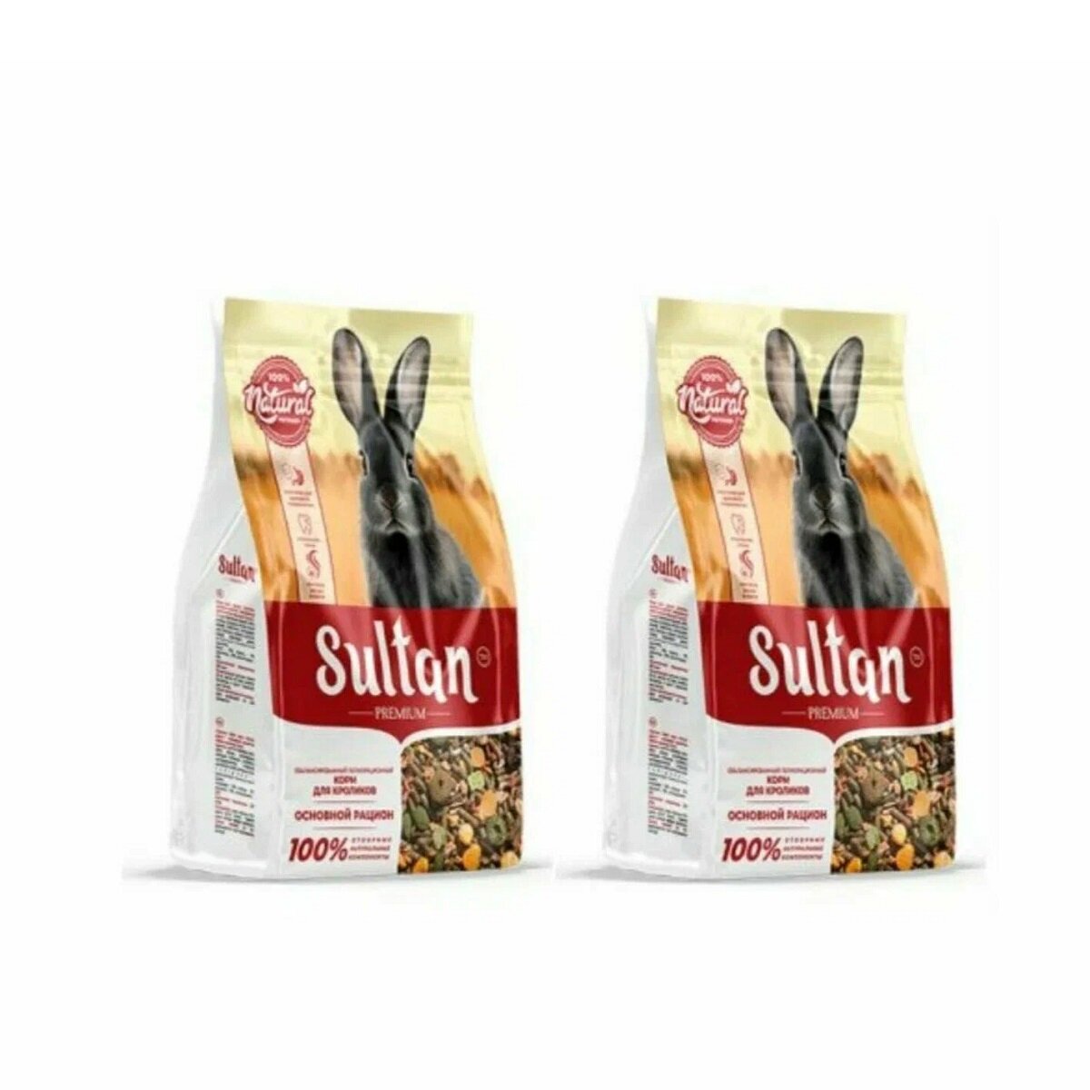 Sultan Premium Корм для кроликов Основной рацион 400г (2 штуки)
