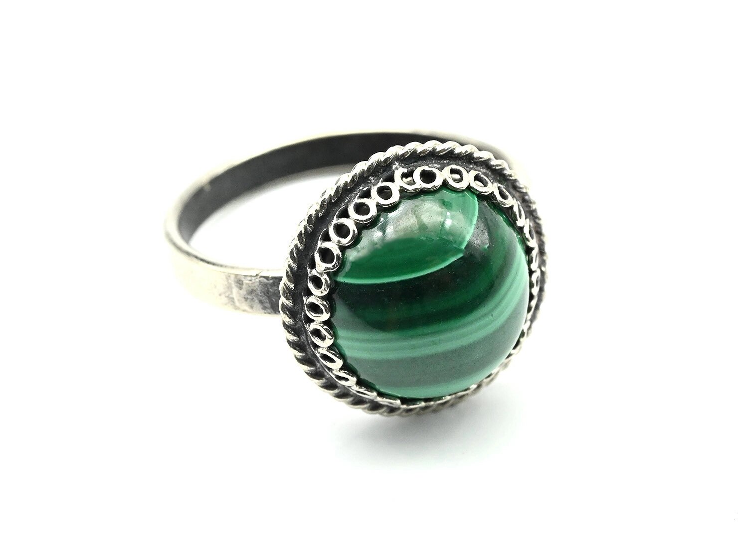 Кольцо, малахит