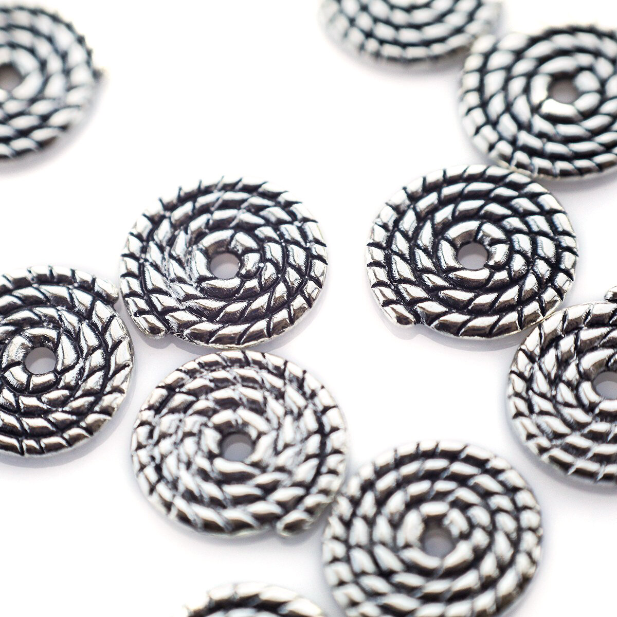 Разделитель для бусин 50 шт. / спейсер, цвет античное серебро, 10x1.2 мм