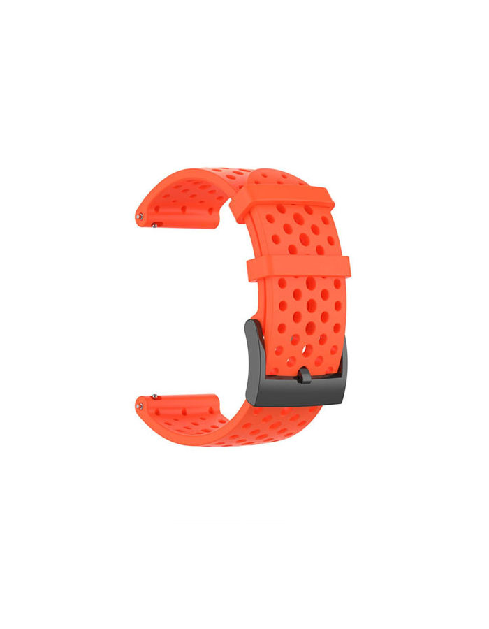 Силиконовый дышащий ремешок Suunto 24 mm для 9 / 9 Baro / 7 / D5 / Spartan Sport быстросъемный (Athletic 1) короткий Огненно-Красный