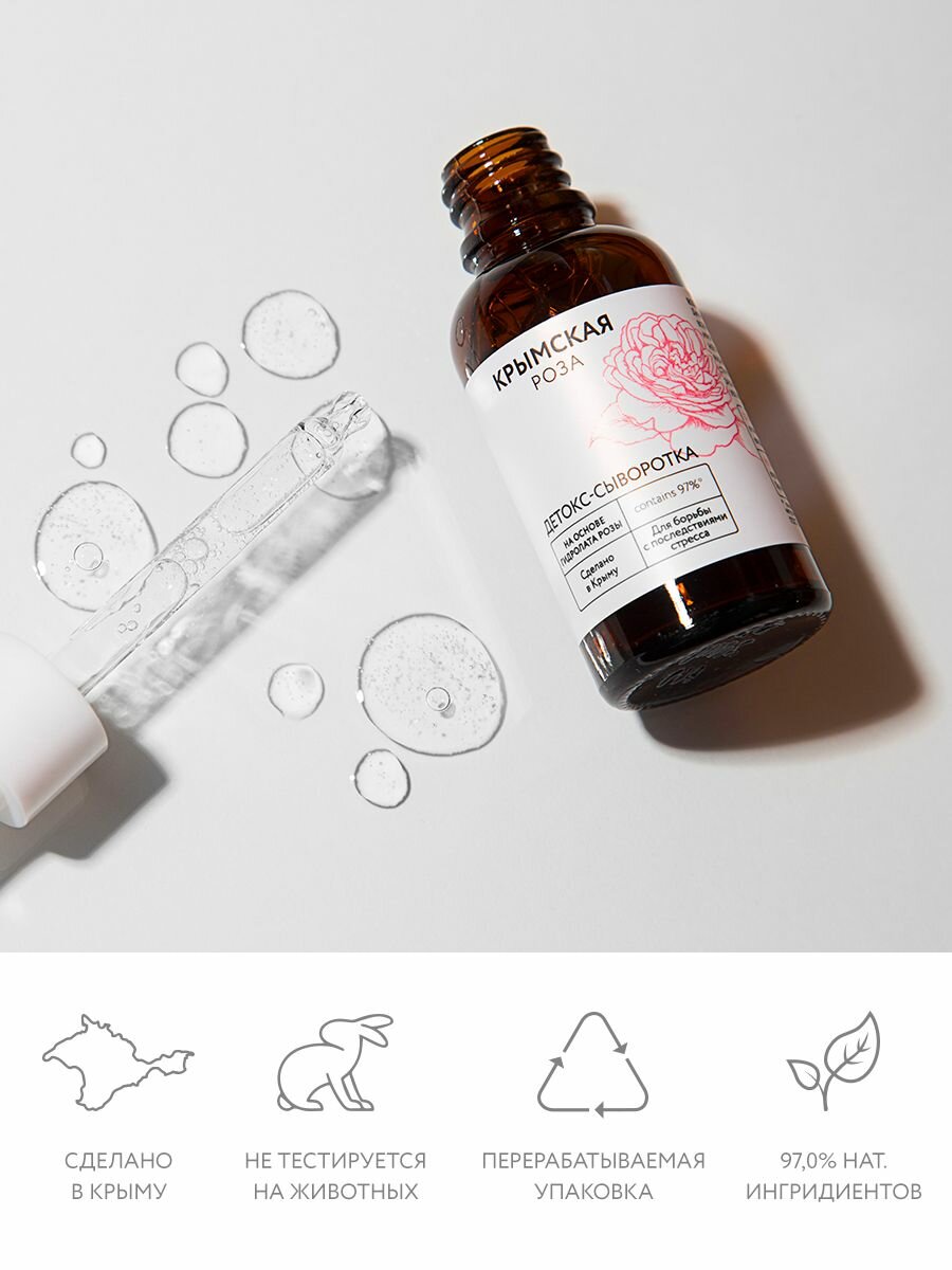(2шт) Детокс-сыворотка Rosa Ab Origine на основе гидролата розы для борьбы с последствиями стресса, 30 мл