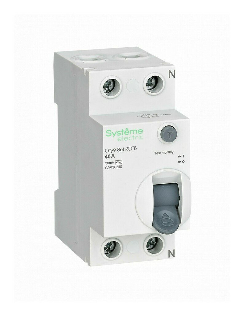 Выключатель дифференциального тока (ВДТ) (УЗО) Systeme Electric City9 Set 40А 2P 30мА Тип-AC 230В