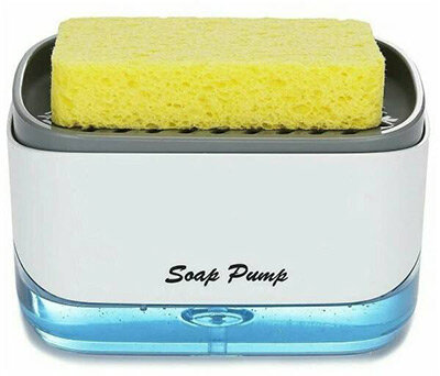 Диспенсер (дозатор) для жидкого мыла и моющего мредства с губкой 350 мл.