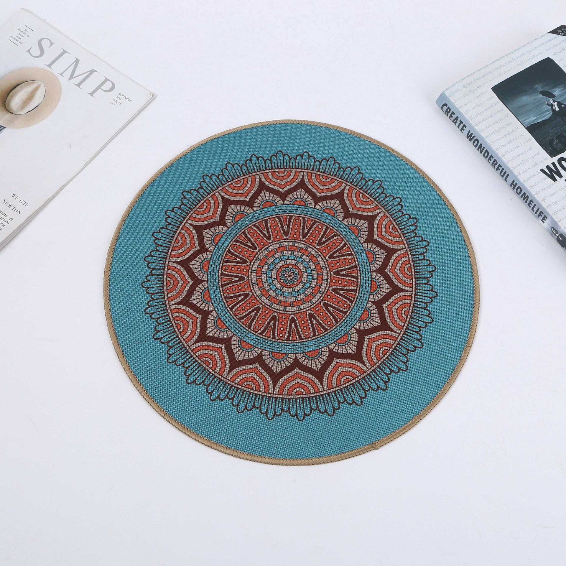 Резиновый круглый подставка для стола 38 см с противоскользящим покрытием и защитой от тепла, стиль 2