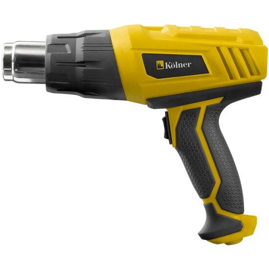 Kolner Фен технический 600 град, 2100 Вт, KHG 2100, 350/600градусов, произв. 250/550 л/мин, ступенч. рег, 2м, защита от перегр. (набор насадок 3 шт.)