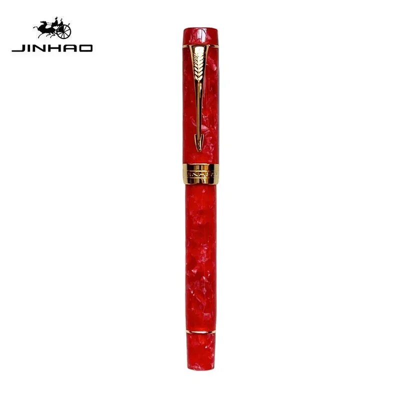 JINHAO 100 перьевая ручка прозрачная цветная Красный, ЭФ, Cherry Red
