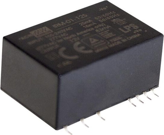 Блок питания MEAN WELL IRM-01-15S Блок питания: импульсный модульный 1Вт 15ВDC 0,067А OUT: 1 1шт