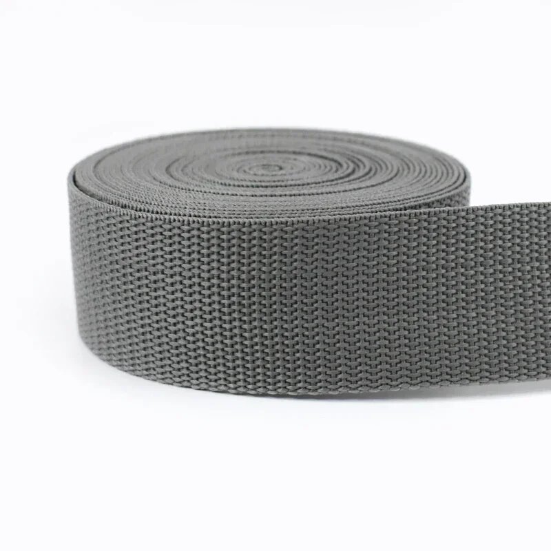 Meetee полипропиленовая нейлоновая лента 20-50 мм 5 метров Серый, 6MidGray, 50mm