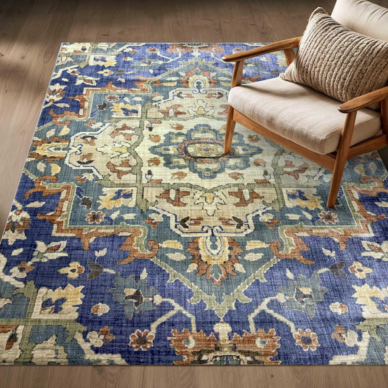 Ковер Cleopatra "Либба", прямоугольный, 120x170 см, цвет бежевый/синий