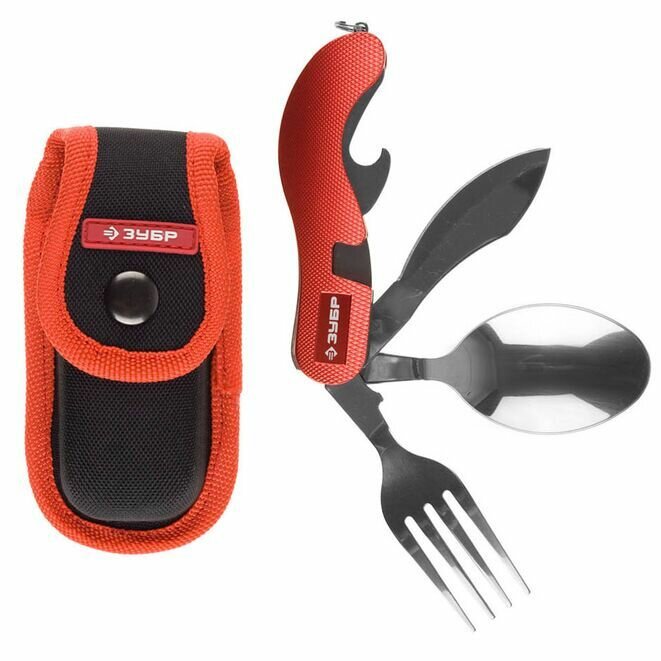 Набор походный, металлическая рукоятка 105 мм, ЗУБР 4 в 1