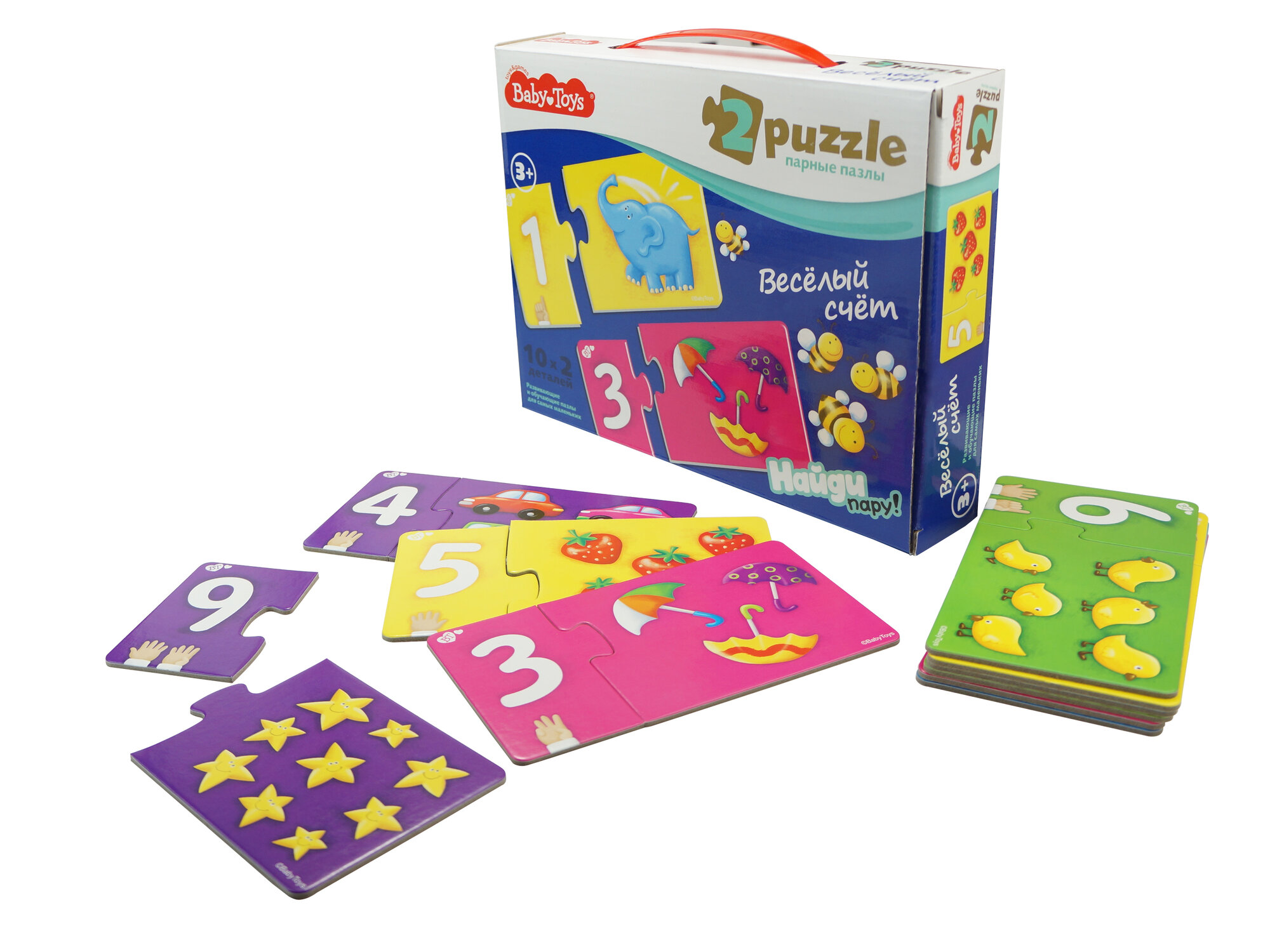 Пазл Десятое королевство Веселый счет Найди пару Парные пазлы 10 больших пазлов 02513 3+