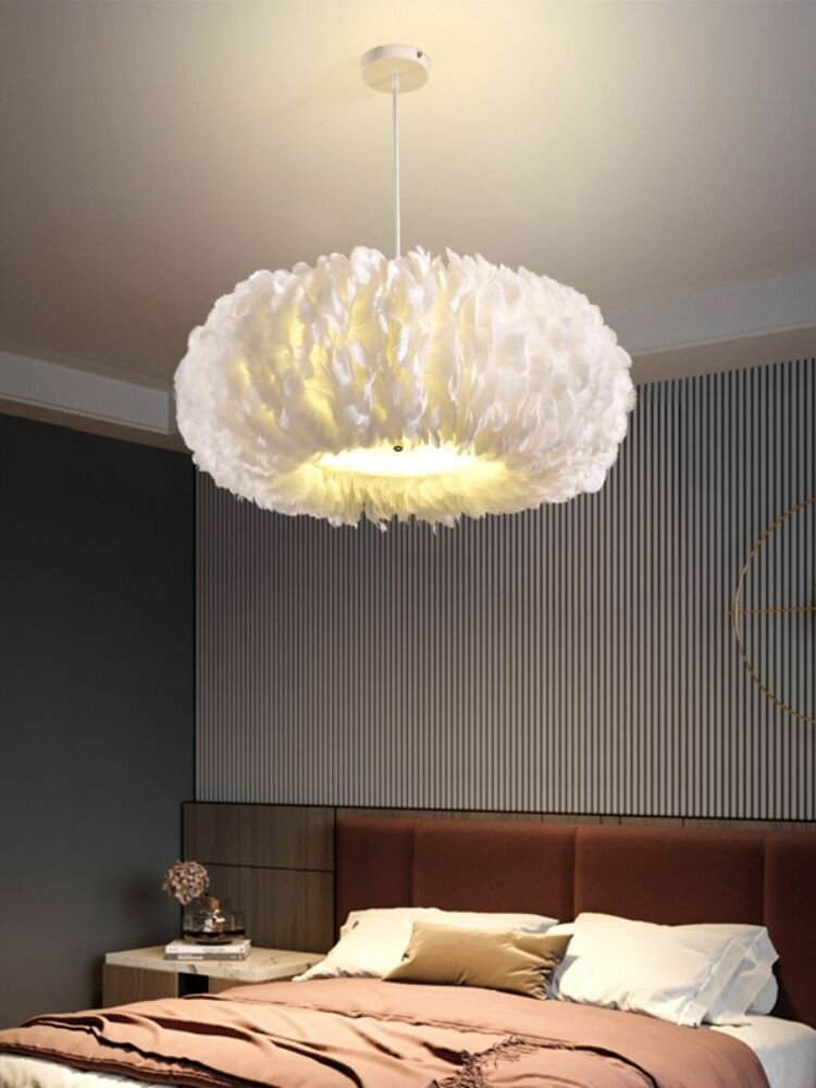 Люстра из перьев 50cm Теплый свет