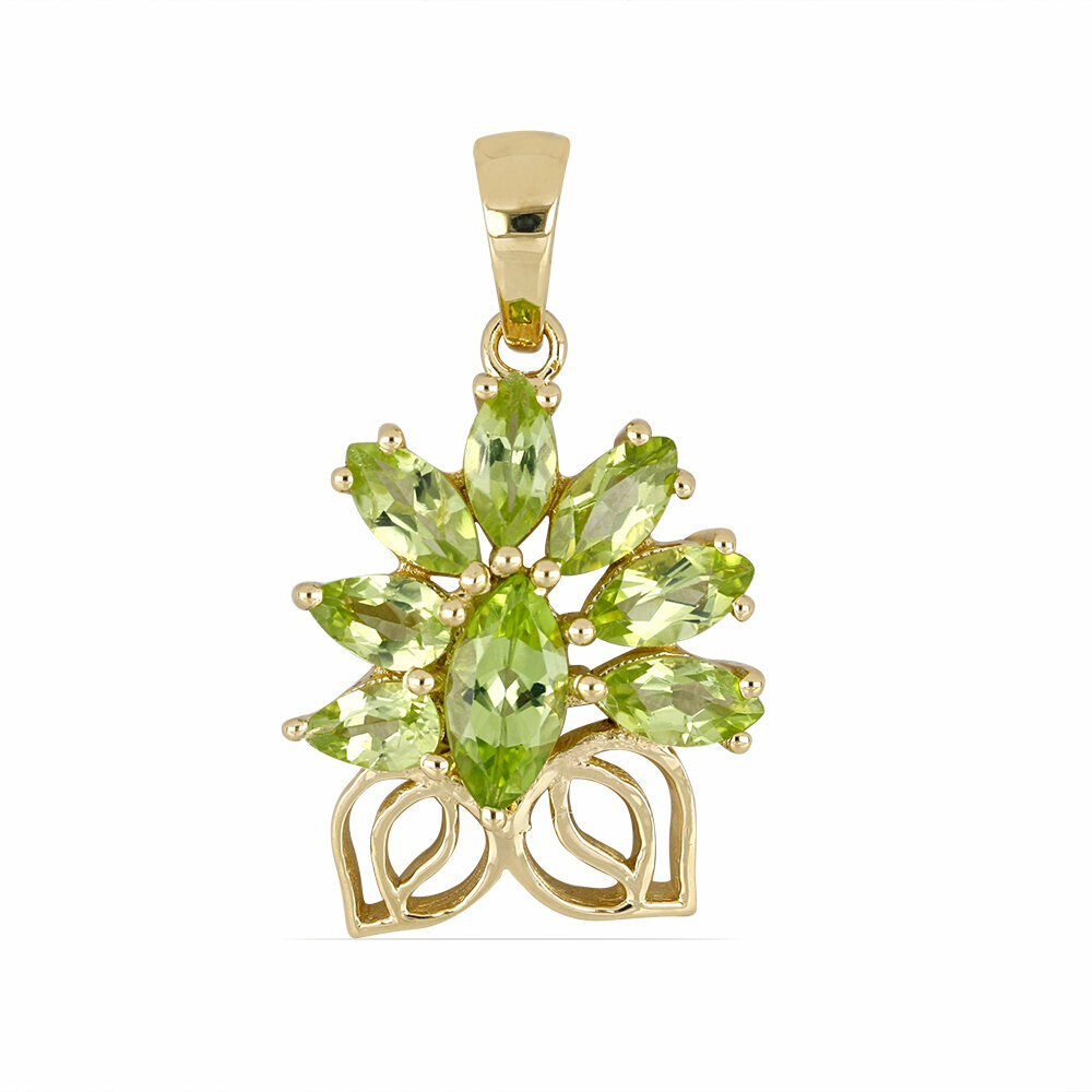 Подвеска, серебро, 925 проба, хризолит