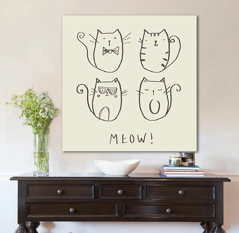 Звери / Картина в детскую комнату, картина на холсте / на стену,60х60 см.