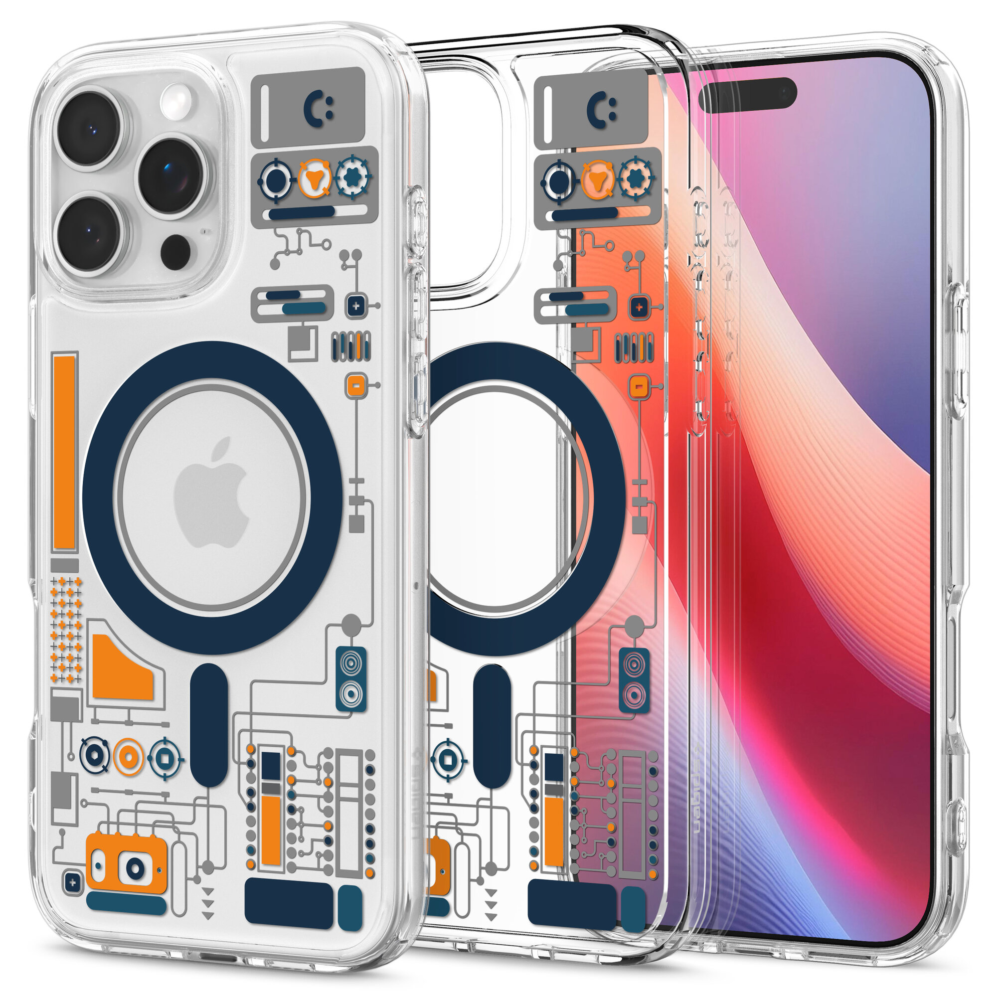 Чехол Spigen на Apple iPhone 16 Pro (ACS08727) Ultra Hybrid MagSafe / Спиген для Айфон 16 Про накладка с MagSafe, противоударный, с защитой камеры, внутренности/ретро