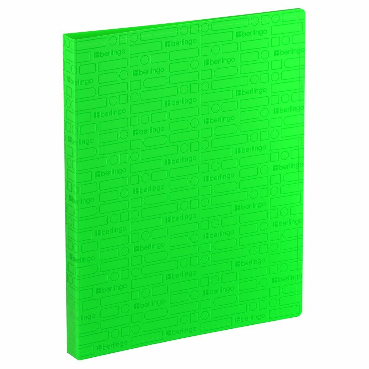 Папка на 4-х кольцах Berlingo Your Way (А4, 24мм, 600мкм, D-кольца, с внутр. карманом) зеленый неон (RB4_4D895)