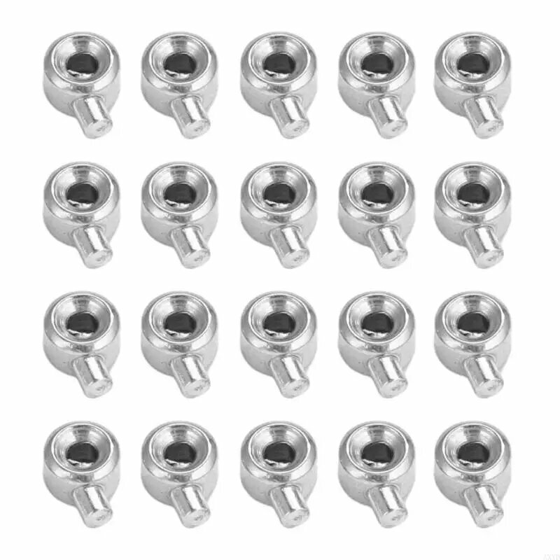 Стальные заглушки для бижутерии Round 2, Silver, 20 шт