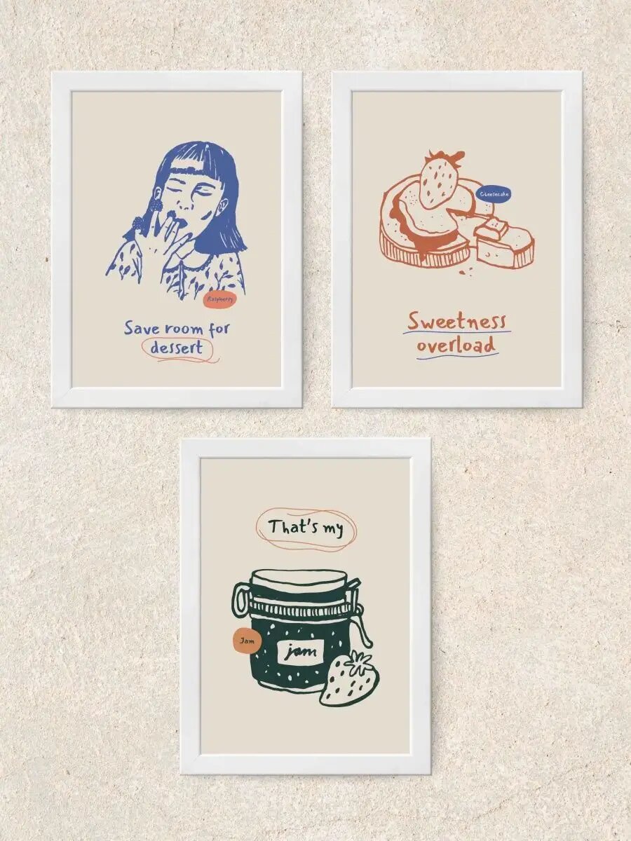 Набор интерьерных постеров Кухня, А3 (фотопанно, плакат)