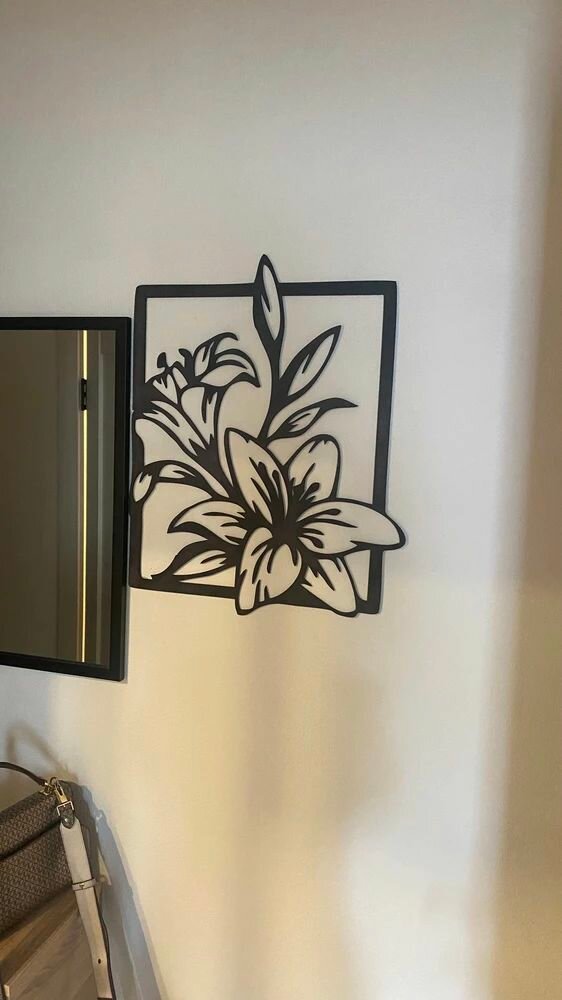 Панно декоративное из дерева на стену для интерьера дома, цвет черный