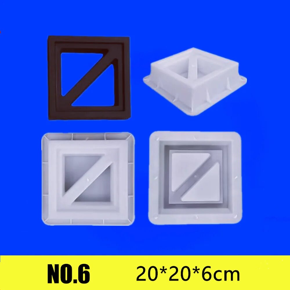 Пластиковая форма для кирпича белая 20*20*6 см, NO.6