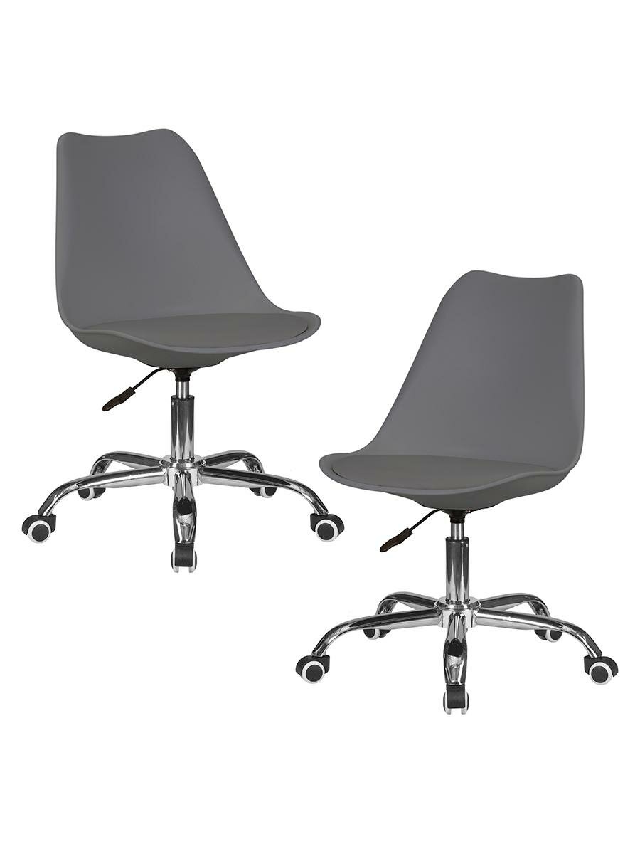 Кресло DOBRIN Набор 2 шт Офисное кресло для персонала DOBRIN MICKEY, темно-серый арт. LMZL-PP635D-N_CH-M_EL-GR-04