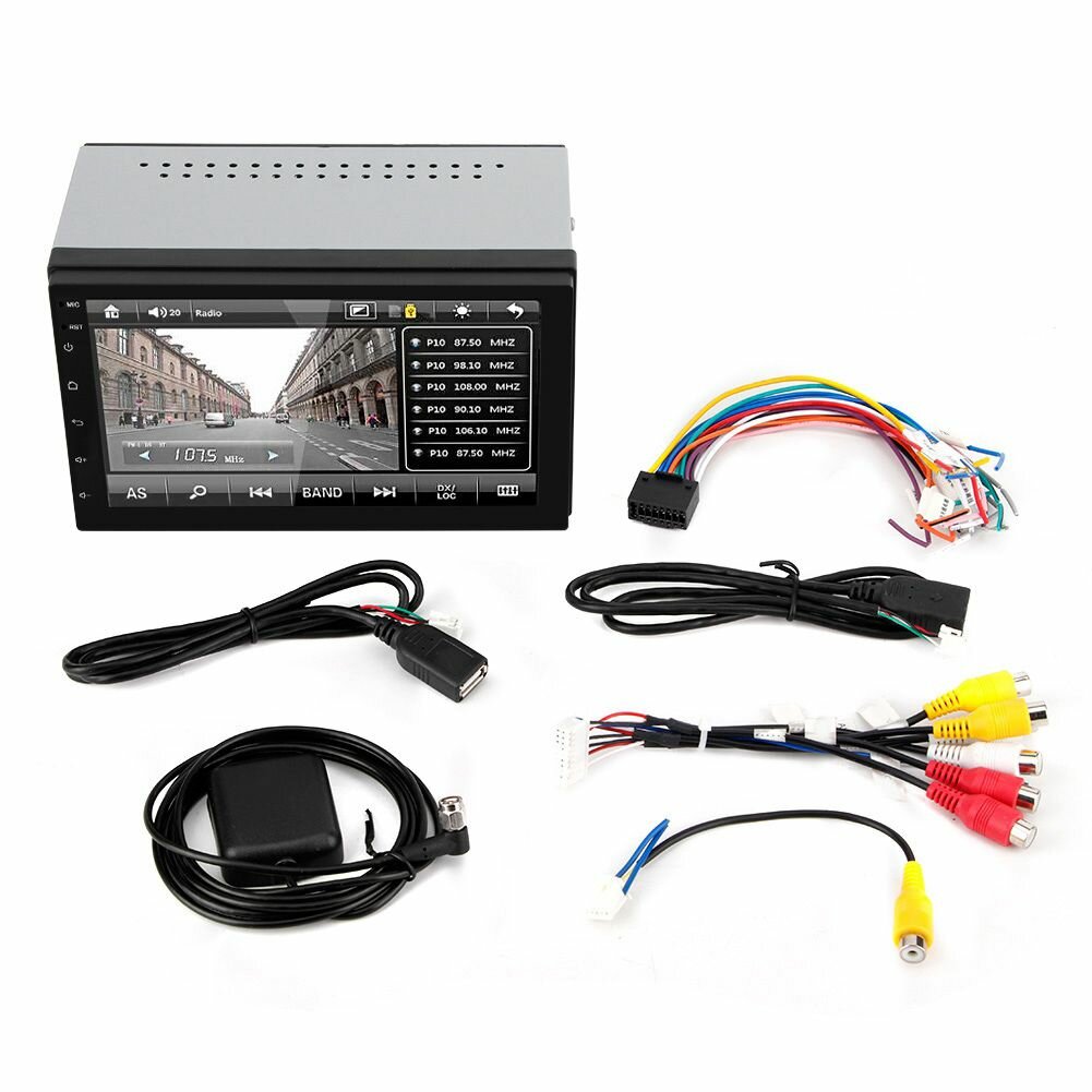 7" 2DIN MP5 плеер, сенсорный экран, Bluetooth, FM, USB, Android 8.1.