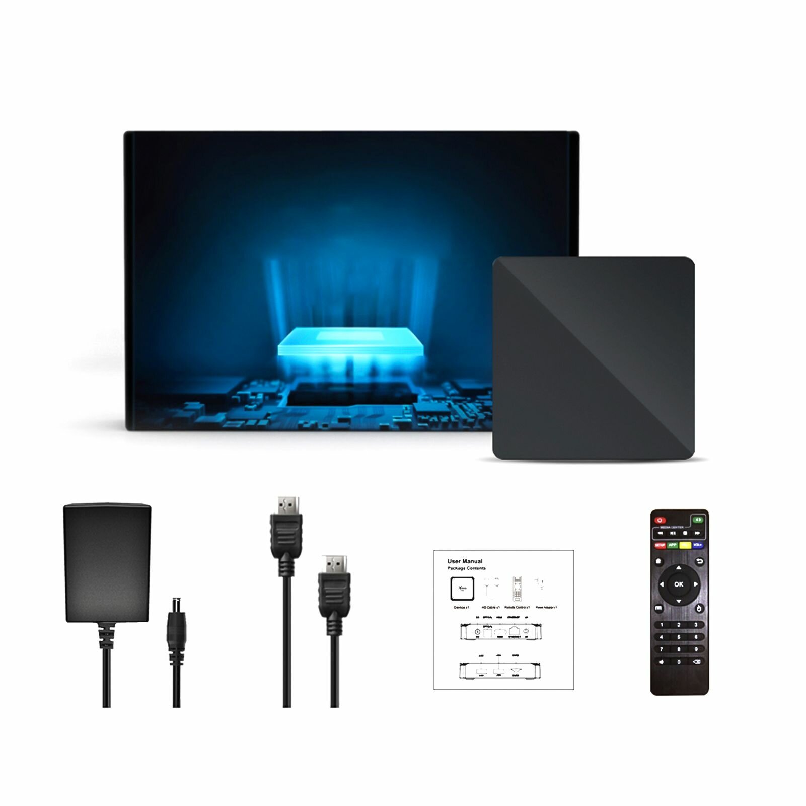 X96Q PRO Android 10.0 Smart TV Box 4K UHD Media Player Allwinner H313 Quad-Core H.265 Decoder 2.4G 5G WiFi 100M LAN с пультом дистанционного управления