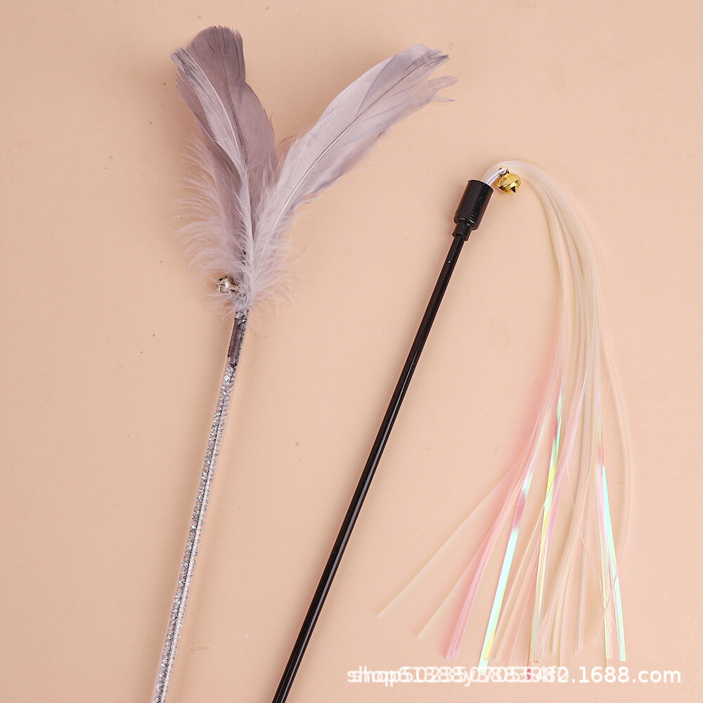 Оптовая сеть красная кошка фея дразнящая кошачья палочка два комплекта длинное перо стальной проволоки игрушка укус