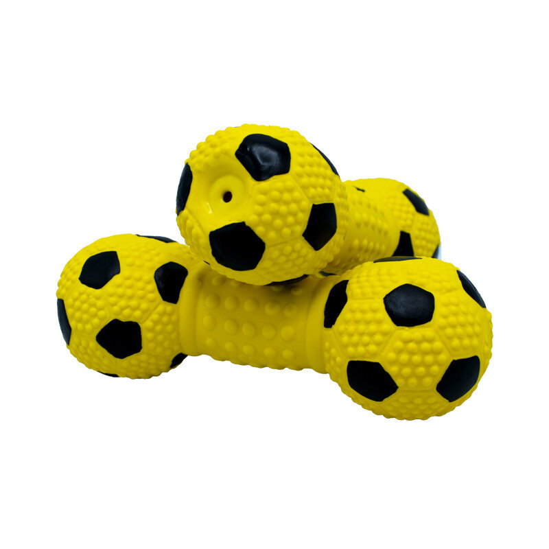 Игрушка для собак Aiweipai: Футбольный мяч-гантель со звуком, прочная жевательная игрушка для прорезывания зубов, для