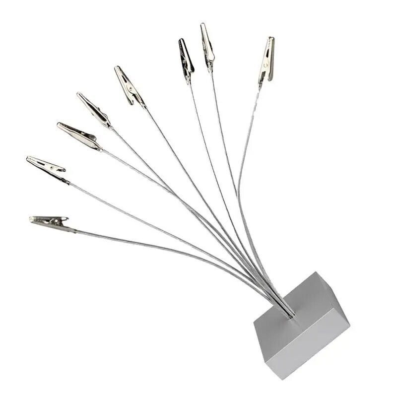 Металлические зажимы-держатели для заметок и фотографий серебристого цвета