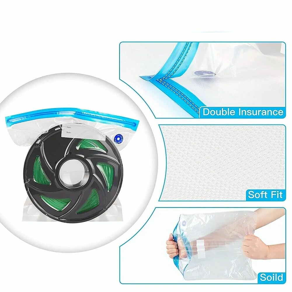 Вакуумный мешок для филамента 3D-принтера, перезаряжаемый через USB электрический воздушный насос, быстрая накачка одним нажатием кнопки, мешок для хранения, автоматическое сжатие.