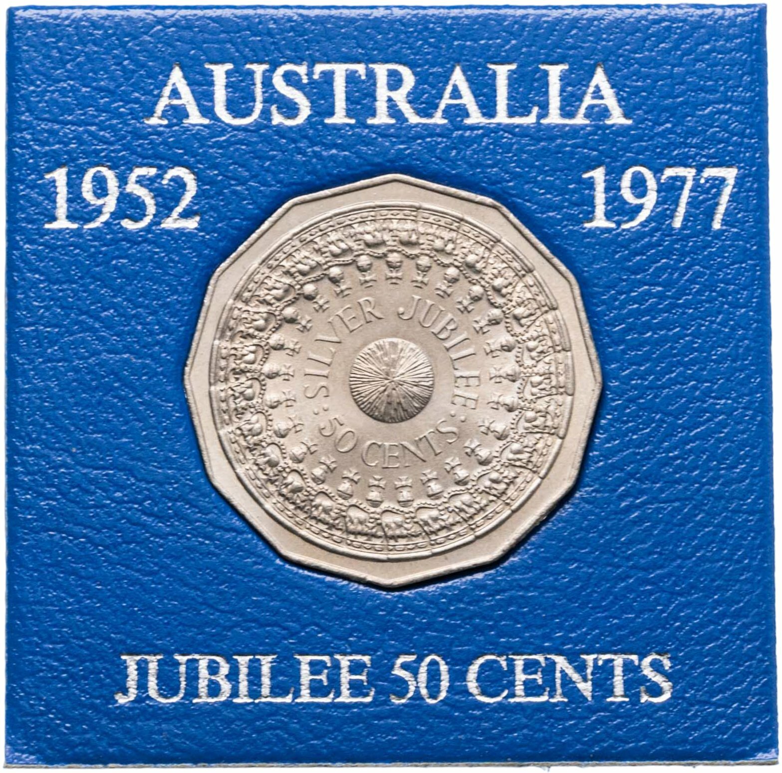 Австралия 50 центов cents 1977 "25-я годовщина вступления на престол королевы Елизаветы II", Мельхиор медь-никель, в сохранности UNC