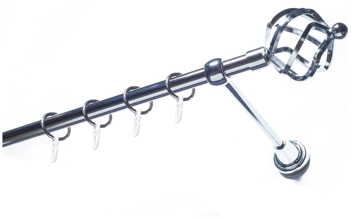 Карниз для штор 3,2 метра AICITY16 булава 1 серебро глянец