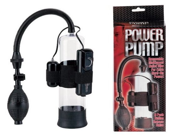 Вакуумная помпа с вибратором, Seven Creations, пластик, прозрачный