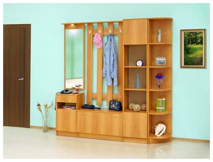 Прихожая Машенька-1 Ольха для одежды комплект мебели для прихожей, обувница, шкаф, гардеробная 195*200*35