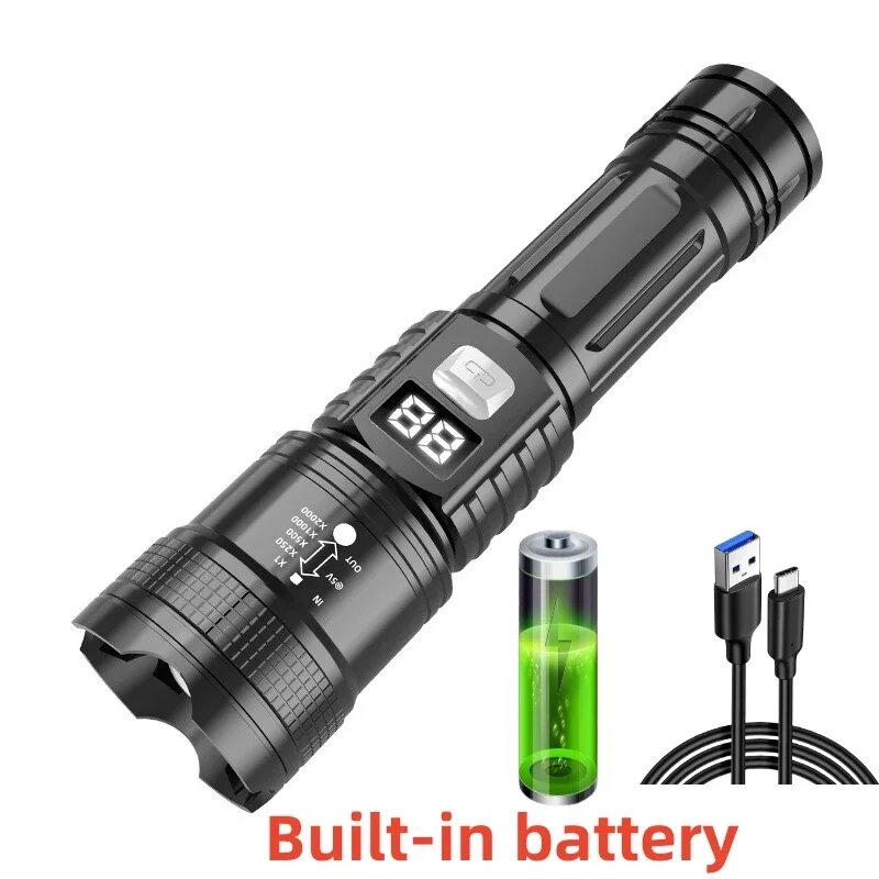 Тактический светодиодный фонарь USB-зарядка 1PC