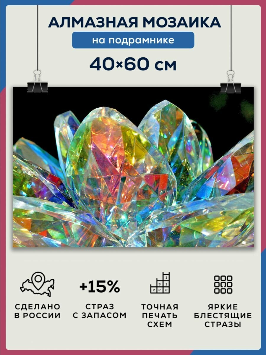 Алмазная мозаика 40x60 Кристаллы бриллианты на подрамнике