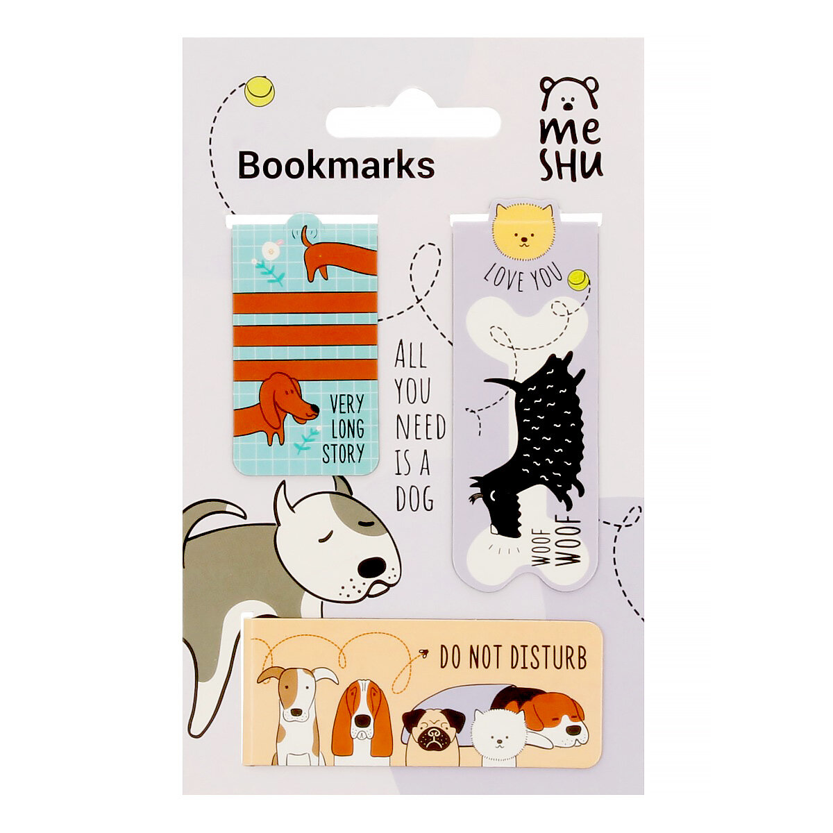 MESHU магнитные закладки для книг 3 шт Best friend набор MS_46728 для чтения дома и в пути